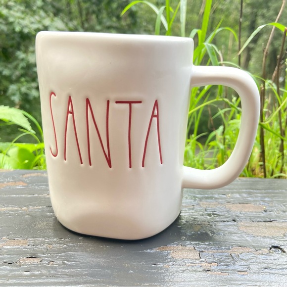 Rae Dunn | Dining | Rae Dunn Santa Mug Cream With Red Lettering | Poshmark